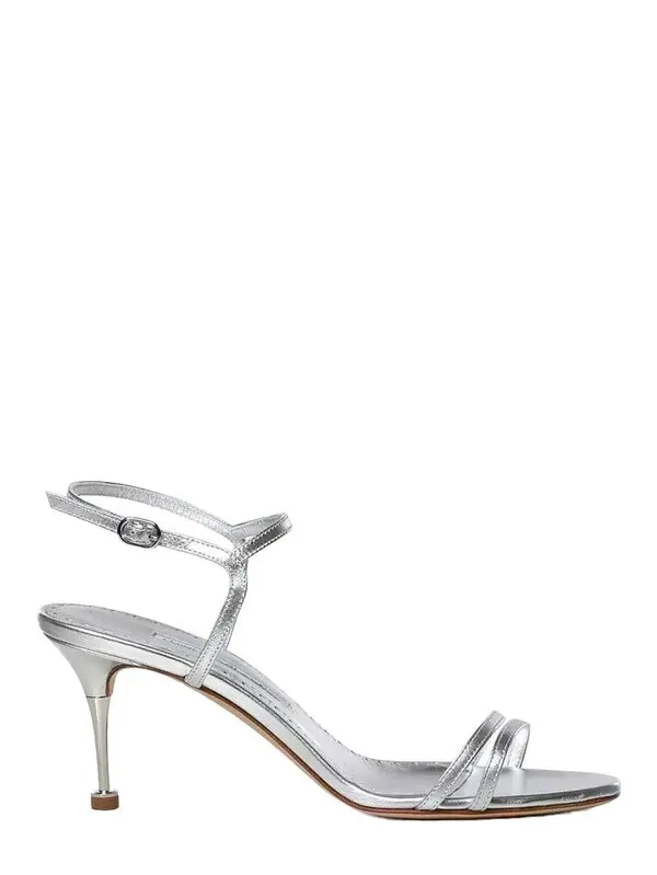 Manolo Blahnik Metallic Strappy Sandals - Silver