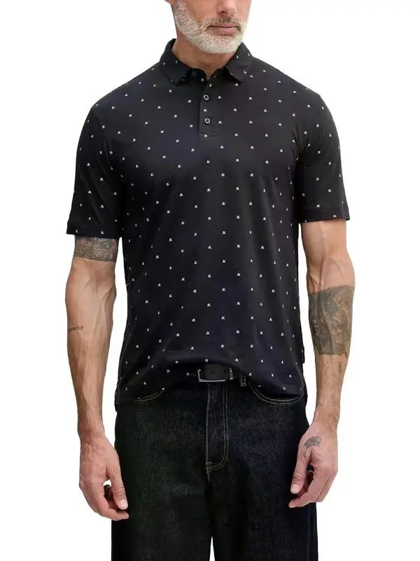 Armani Exchange Logo-print Short-sleeve Polo Shirt - Black