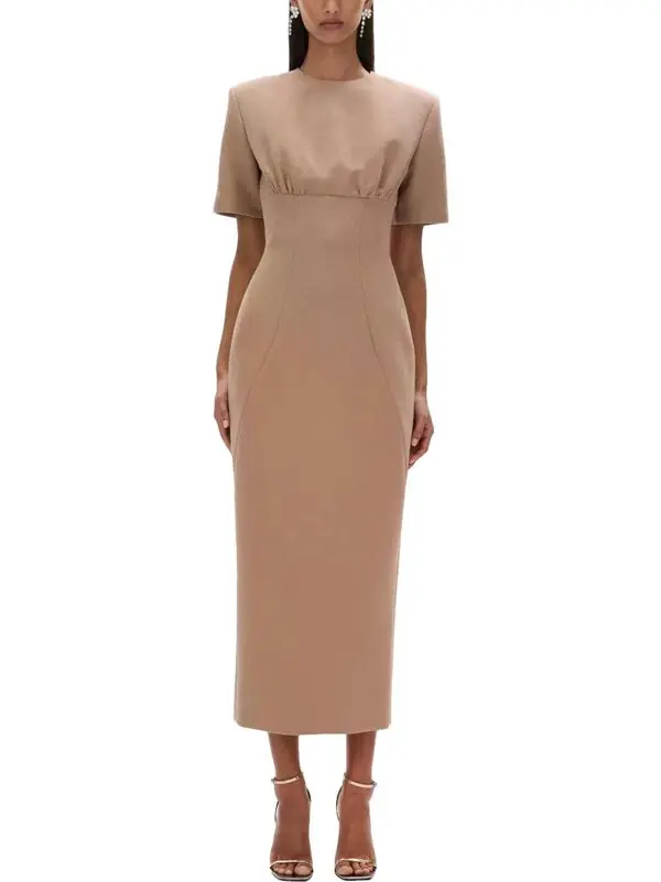 Rachel Gilbert Dover Short Sleeve Midi Dress - Brown