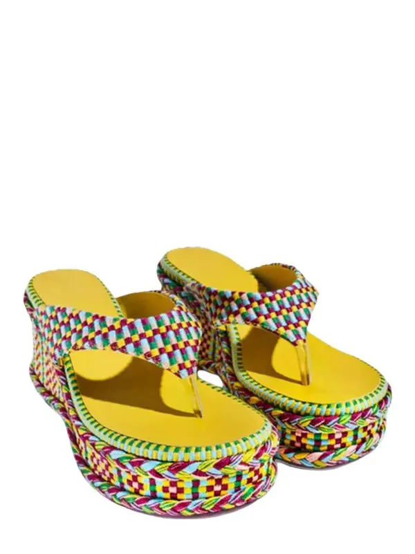 AMAMBAIH Ramona Woven Design Sandals - Yellow