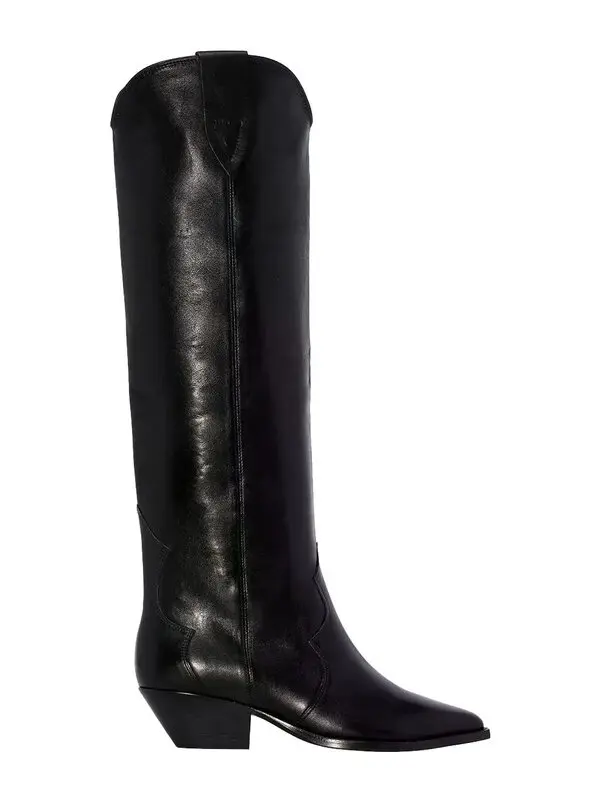Isabel Marant Étoile Denvee Wedge Cowboy Boots - Black