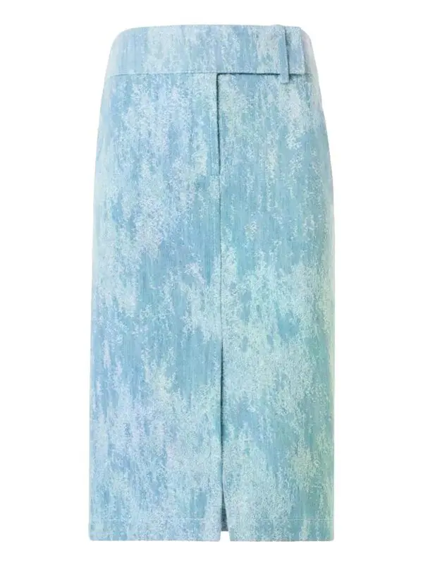 Akris Textured Front Slit Midi Skirt - Blue