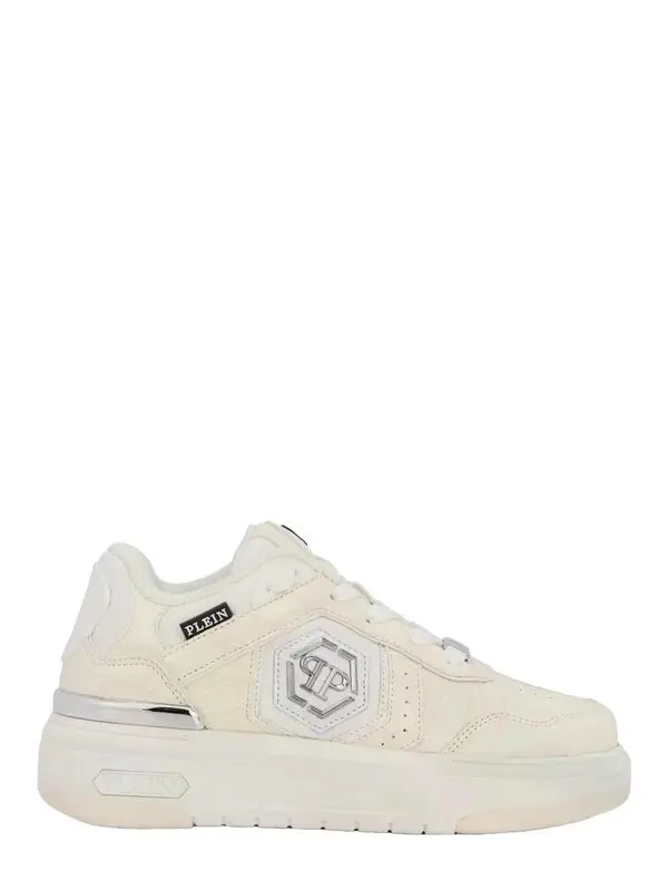 Philipp Plein Sk8r Crocodile-effect Sneakers - Neutrals