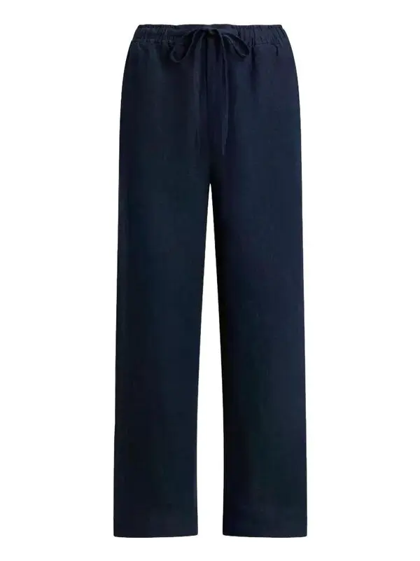 Polo Ralph Lauren Navy Linen Drawstring Trousers - Blue