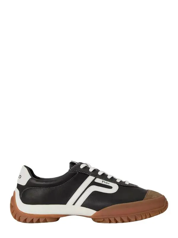 Polo Ralph Lauren Panelled Leather Sneakers - Black