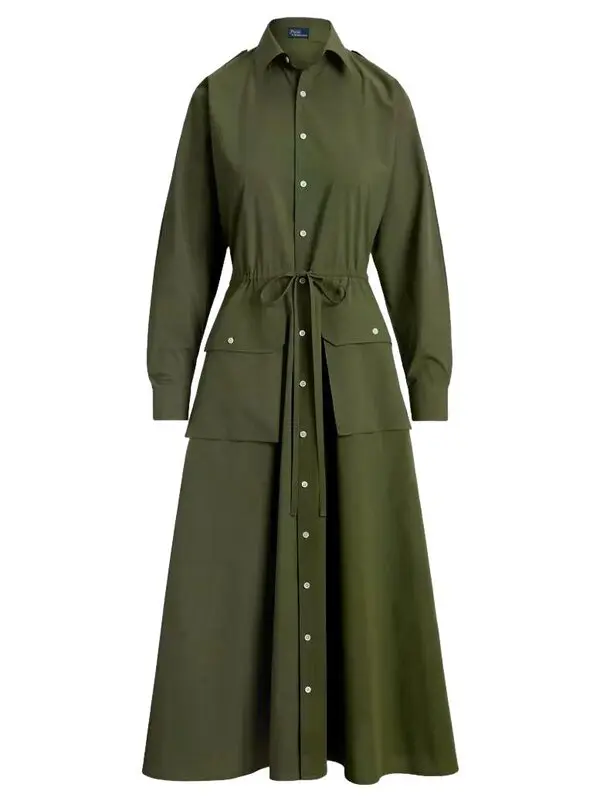 Polo Ralph Lauren Midi Dress With Drawstring Waist - Green