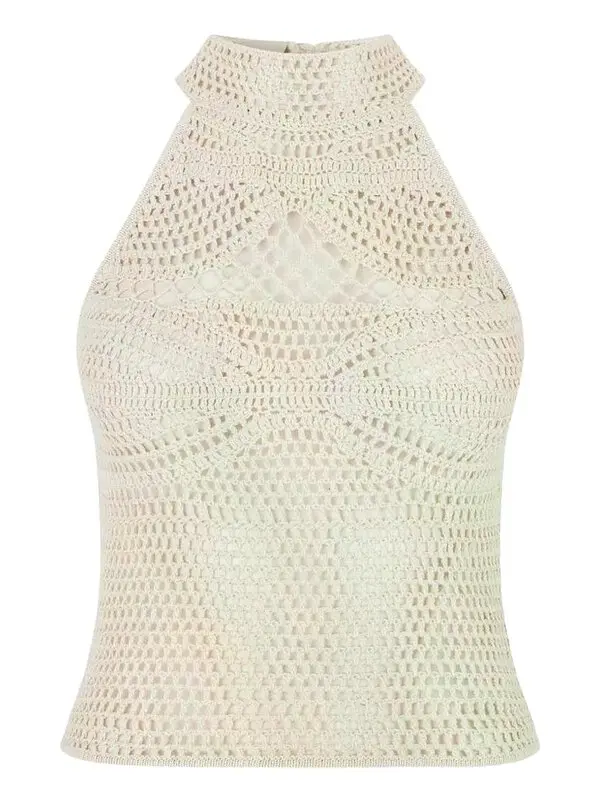THE GARMENT Crochet Knit Halter Top - Neutrals
