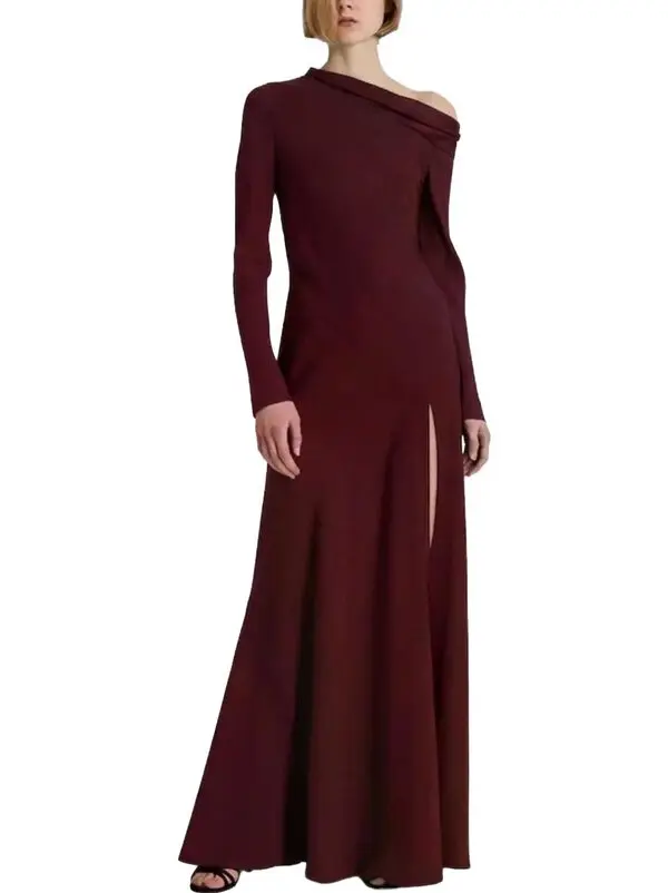 Alberta Ferretti Off-shoulder Side-slit Maxi Dress - Red
