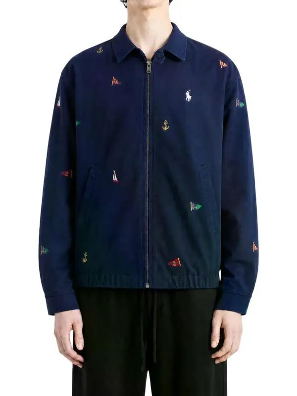 Polo Ralph Lauren Bayport Embroidered Zip-up Jacket - Blue