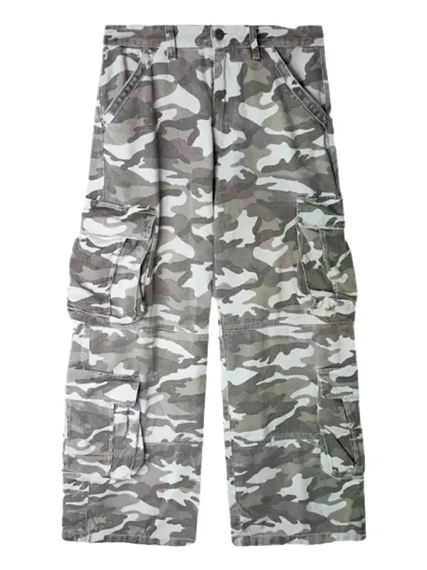 VAGUE STUDIOS Camouflage Cargo Pants - Grey