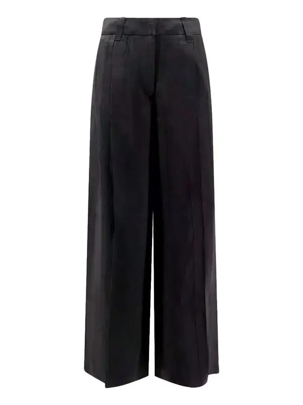 TONYWACK Wide-leg Pleated Trousers - Black