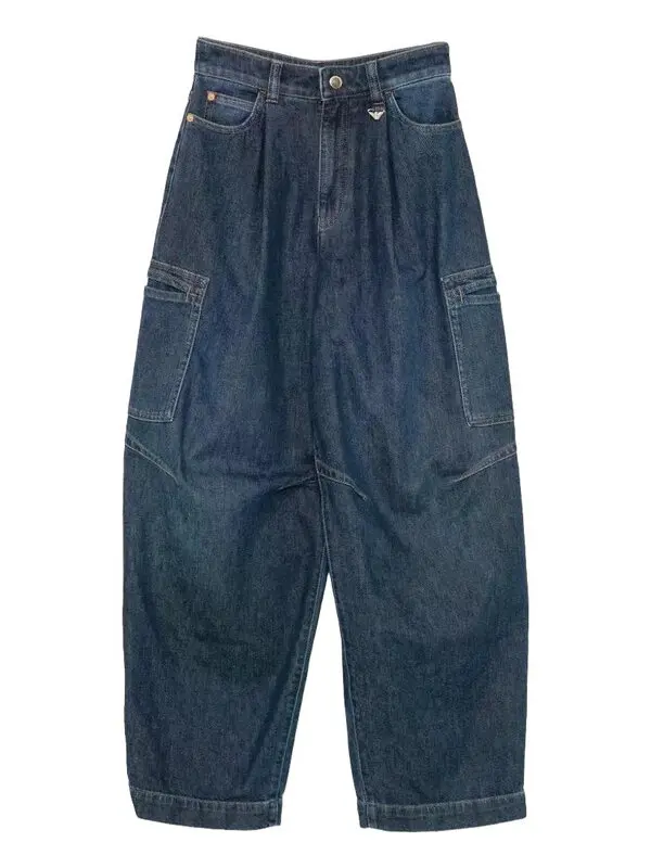 Emporio Armani Pocket Pleated Jeans - Blue