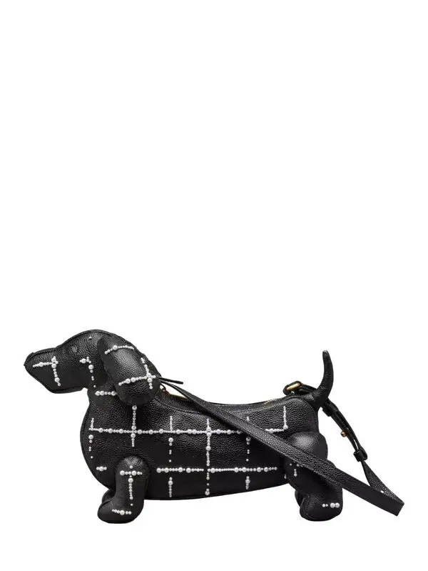 Thom Browne Baby Hector Leather Shoulder Bag - Black