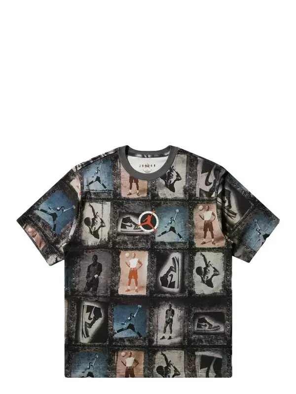 JORDAN Flight Club Printed Cotton T-shirt - Grey