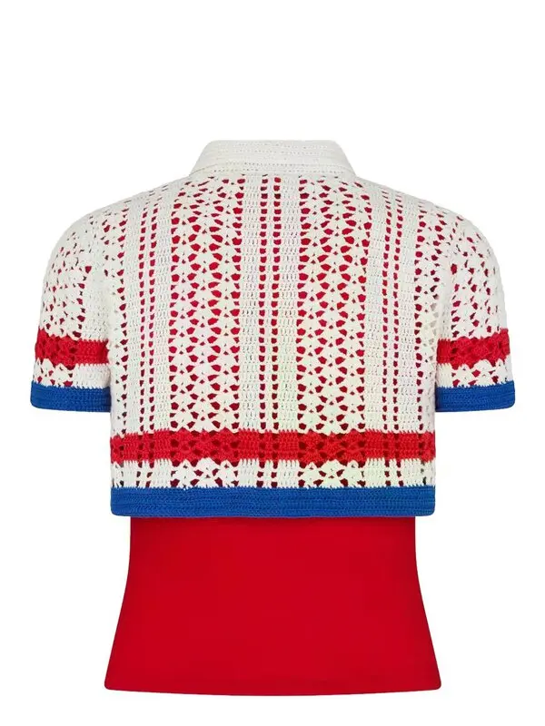 Dsquared2 Panelled Pointelle-knit Polo Shirt - Neutrals