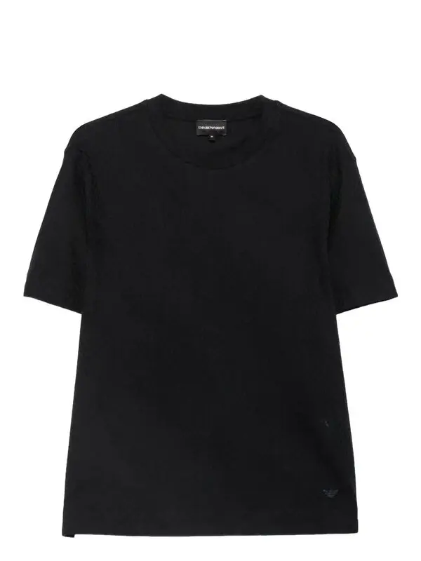 Emporio Armani Short-sleeve Chevron-knit T-shirt - Blue