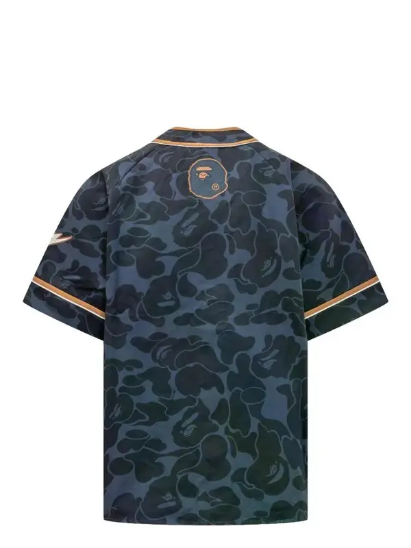 A BATHING APE Solid Camo Logo-print Shirt - Blue