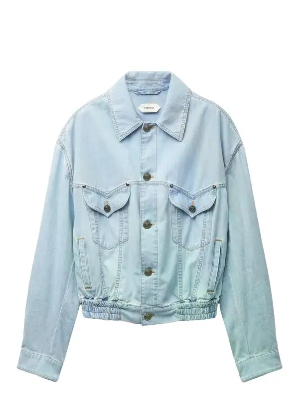 Versace Elasticated-waist Denim Jacket - Blue