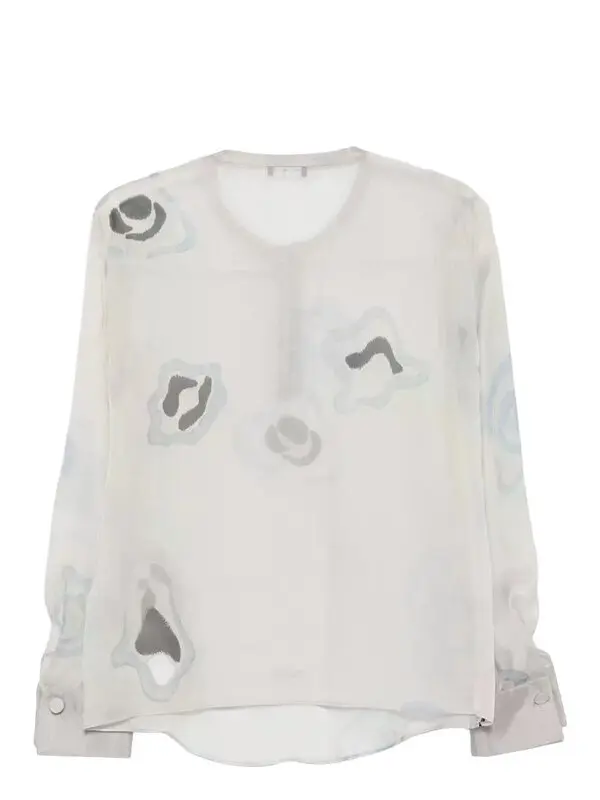 Emporio Armani Printed Silk Blouse - Grey