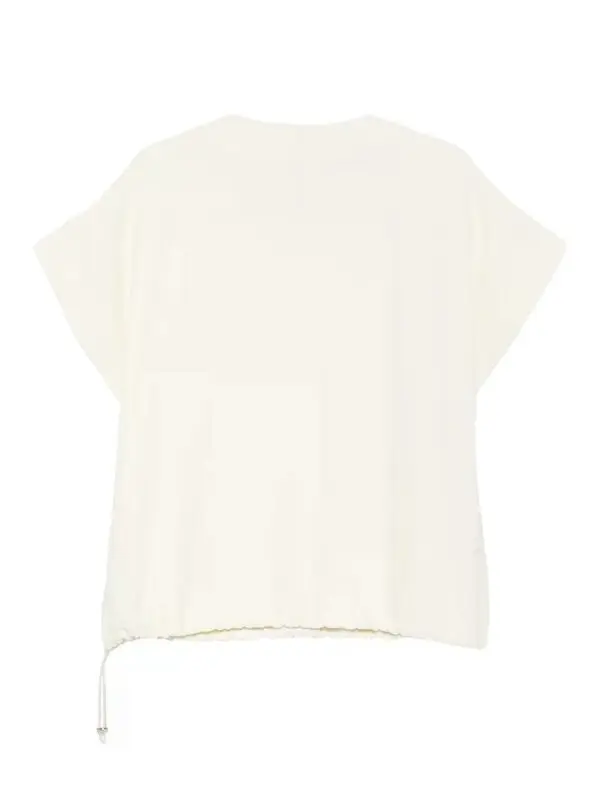 Liviana Conti Drawstring V-neck T-shirt - Neutrals