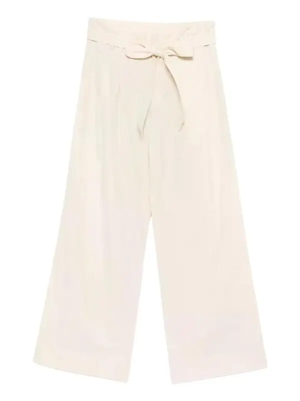 PSOPHIA Belted Pleated Trousers - Neutrals