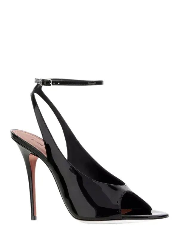 Amina Muaddi Patent Leather Sandals - Black