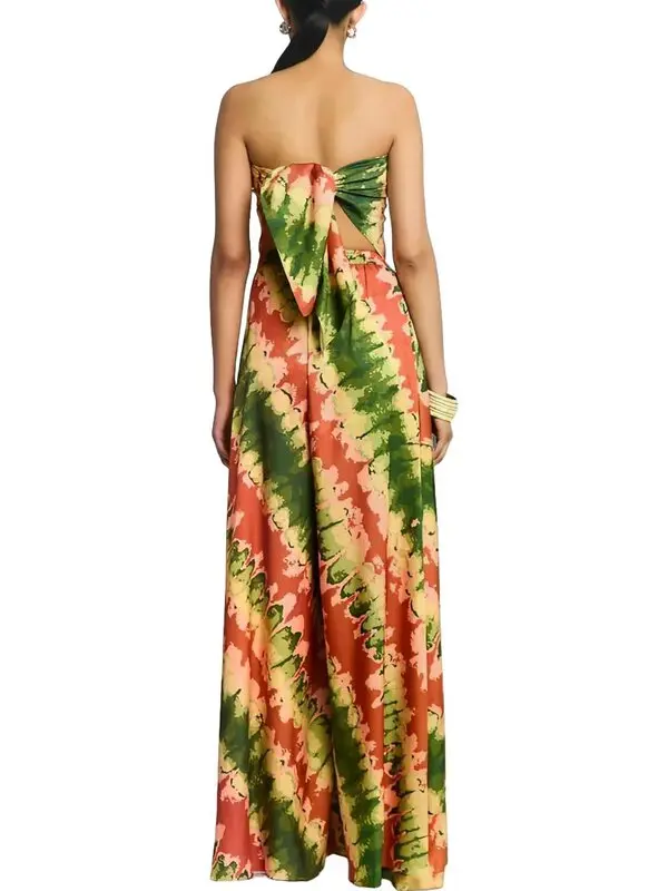 DIARRABLU Abstract Print High-waisted Trousers - Orange