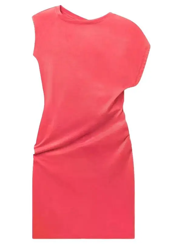 AGOLDE Beth Ruched Sleeveless Mini Dress - Red