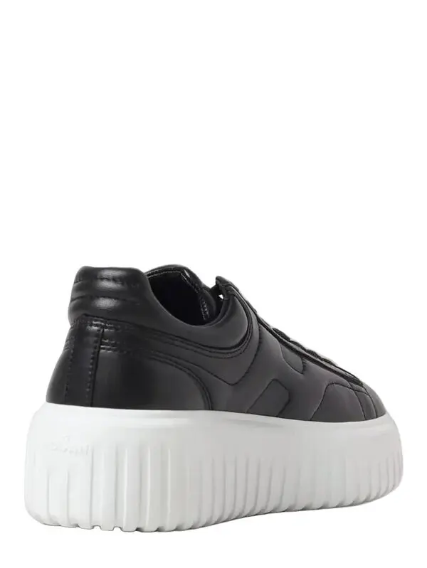 Hogan H-stripes Logo-patch Platform Sneakers - Black