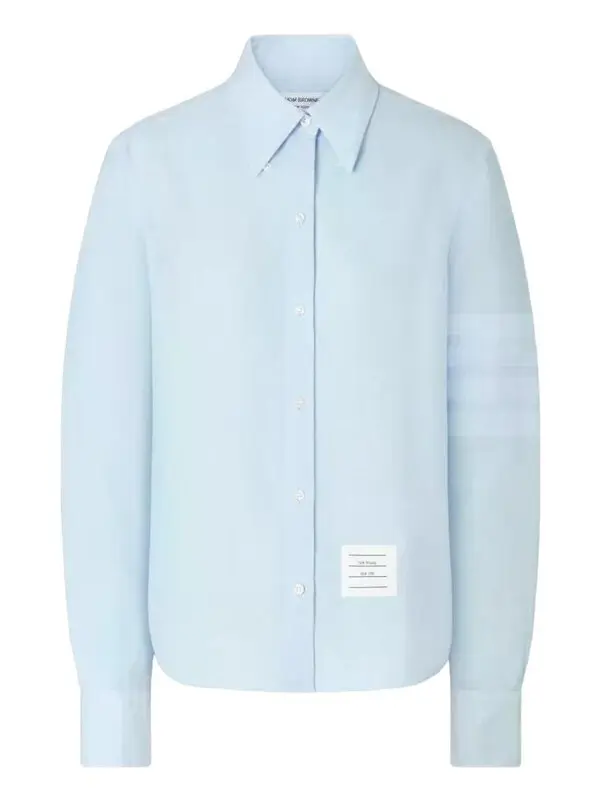 Thom Browne 4-bar Linen Shirt - Blue
