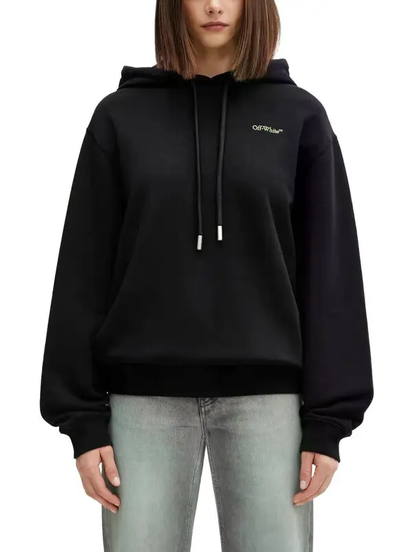 Off-White Floral Embroidered Hoodie - Black