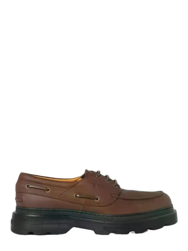 TOD'S Leather Chunky-sole Boat Shoes - Brown