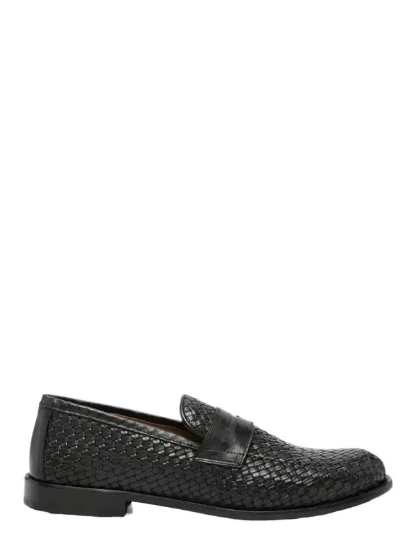 MARECHIARO 1962 Woven Design Leather Loafers - Black
