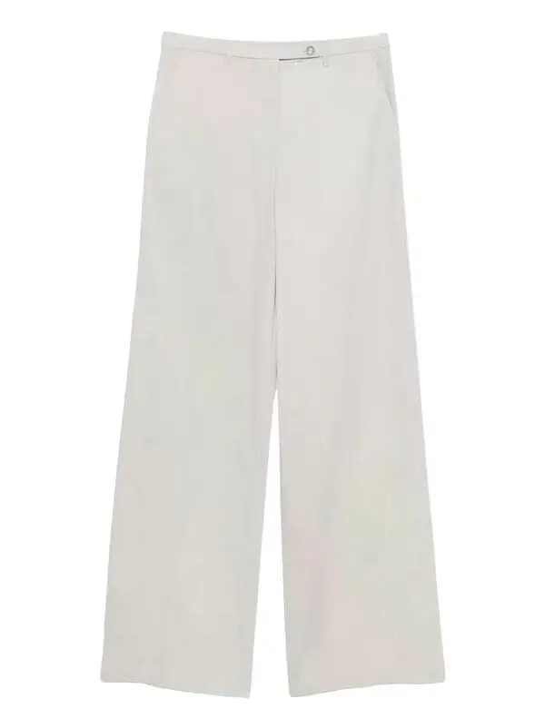 Emporio Armani Logo Embroidered Straight Trousers - Grey