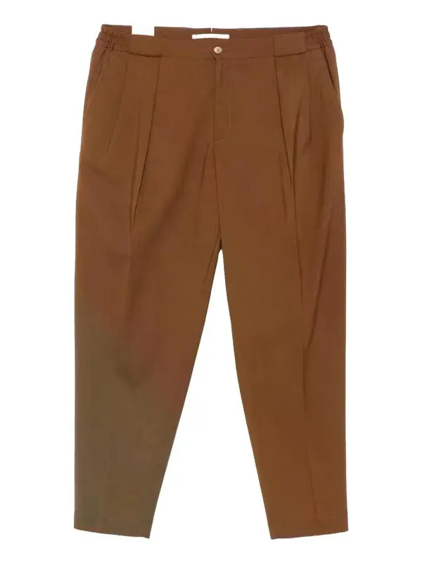 BRIGLIA 1949 Portobellos Pleated-front Tapered Trousers - Brown