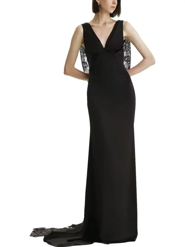 2310 STUDIO Lace-trimmed Maxi Dress - Black