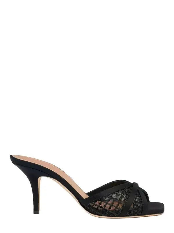 MALONE SOULIERS Perla Sequin-embellished Sandals - Black