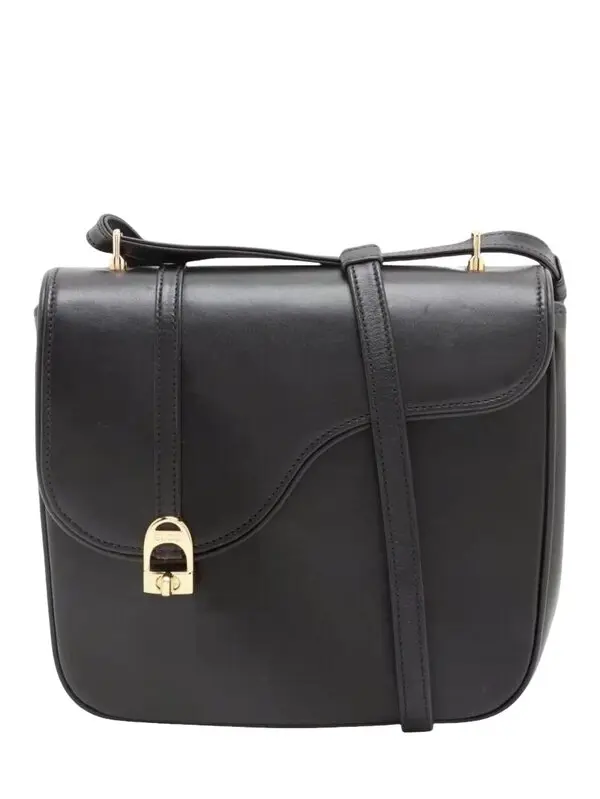 Gucci Calfskin Equestrian Saddle Crossbody Bag - Black