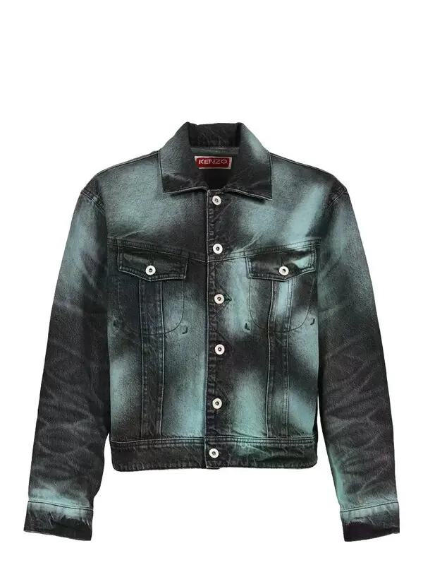 Kenzo Boke Heart Logo-print Denim Jacket - Black