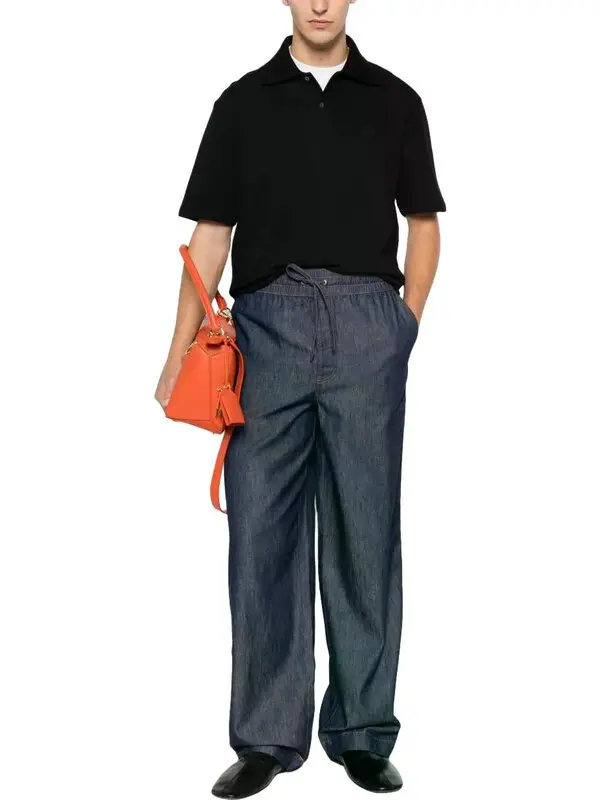 Loewe Anagram-embroidered Polo Shirt - Black