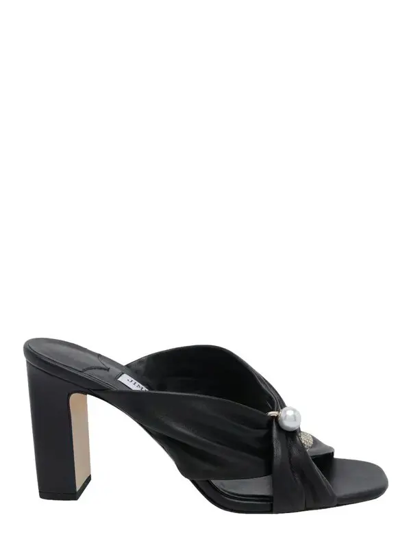 JIMMY CHOO Rafi Leather Sandals - Black
