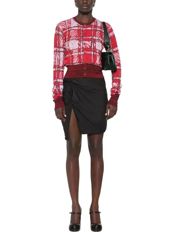 VIVIENNE WESTWOOD Scribble Check Buttoned Cardigan - Red