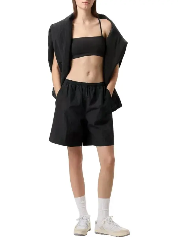 FILA X Hailey Bieber Crinkled Texture Shorts - Black