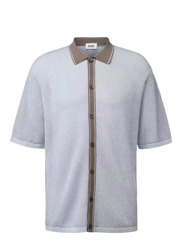 DRYKORN Pointelle-knit Button-up Shirt - Blue