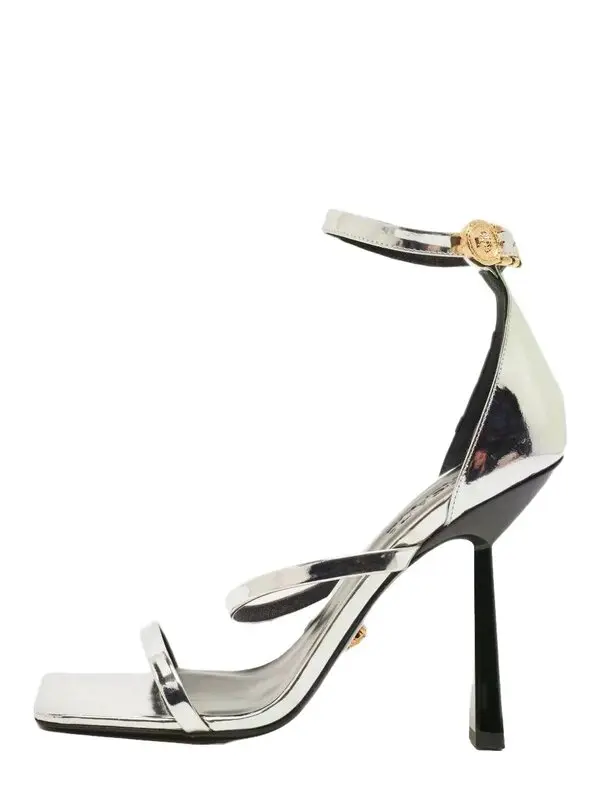Versace Safety Pin Ankle Strap Sandals - Silver