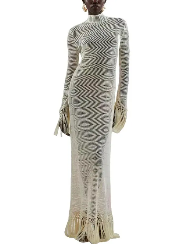 TALLER MARMO Ivory Crochet Knit Dress - Neutrals