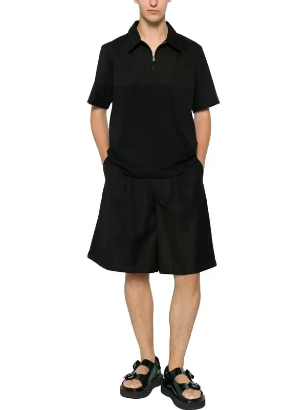 YES LONDON Zipped Polo Shirt - Black