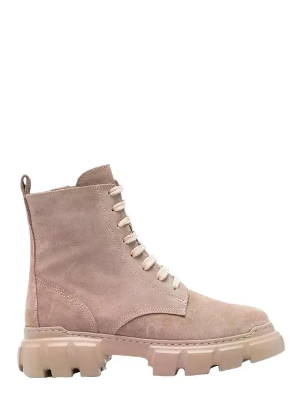 SERGIO MORETTI FIRENZE Beige Suede Combat Boots - Neutrals