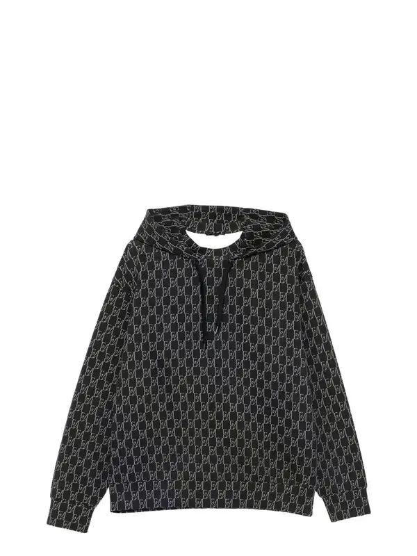 Emporio Armani Monogram Print Hoodie - Black