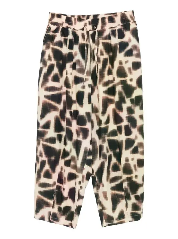 PSOPHIA Geometric Print Drawstring Trousers - Neutrals
